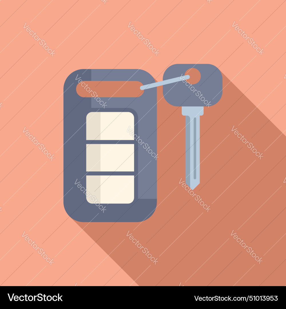 Car remote control key icon flat smart Royalty Free Vector