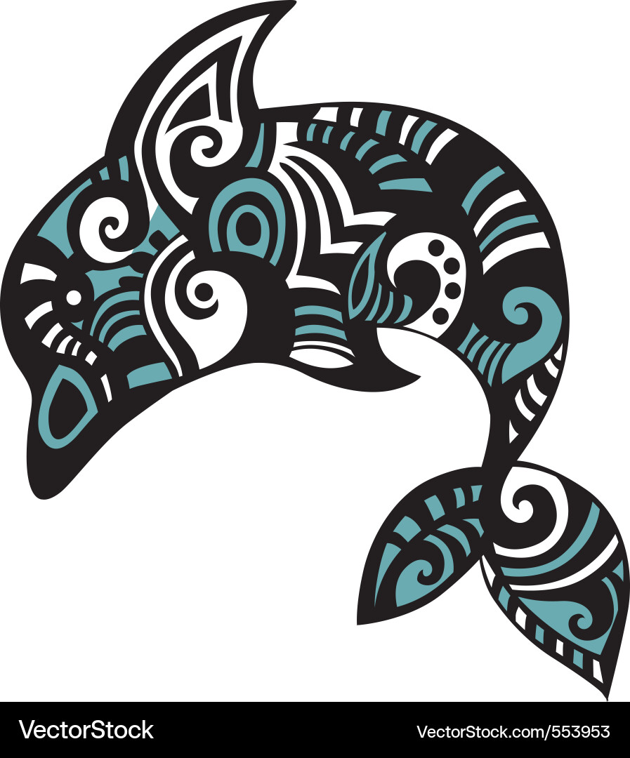 Dolphin art Royalty Free Vector Image - VectorStock