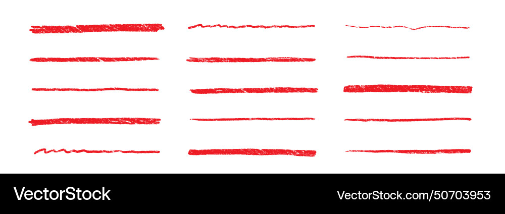 Line underline red crayon brush pencil pen marker Vector Image