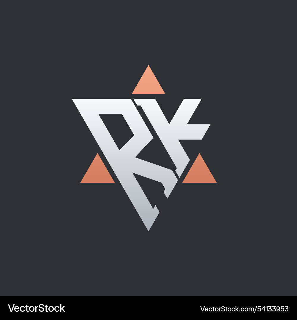 Modern rk letter logo design with geometric Vector Image