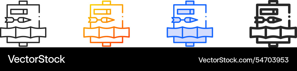 Poison iconthin linear gradient blue stroke Vector Image