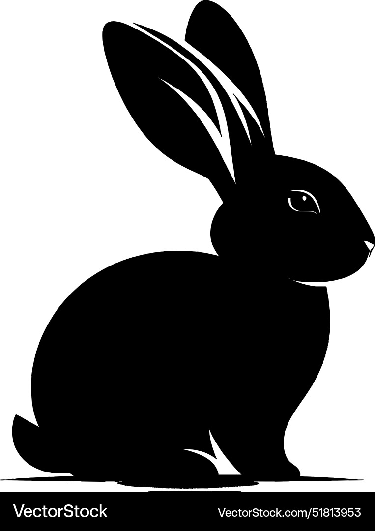 Rabbit silhouette isolated on white background Vector Image