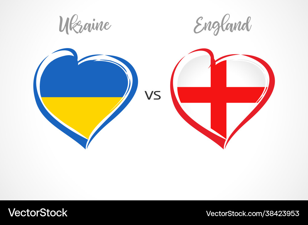 Ukraine vs england flag emblems Royalty Free Vector Image