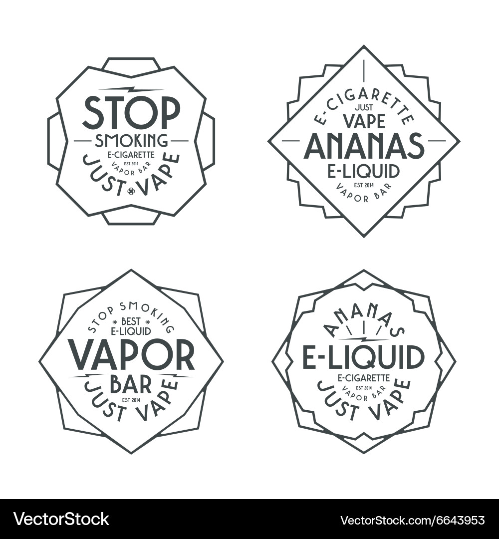 Vapor bar and vape shop labels Royalty Free Vector Image