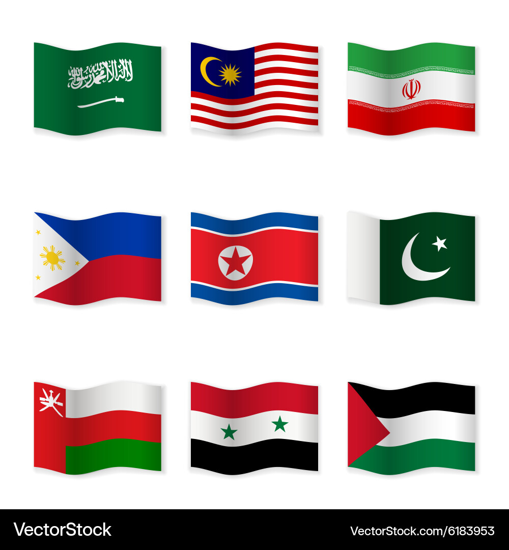 Waving flags of different countries 5 Royalty Free Vector