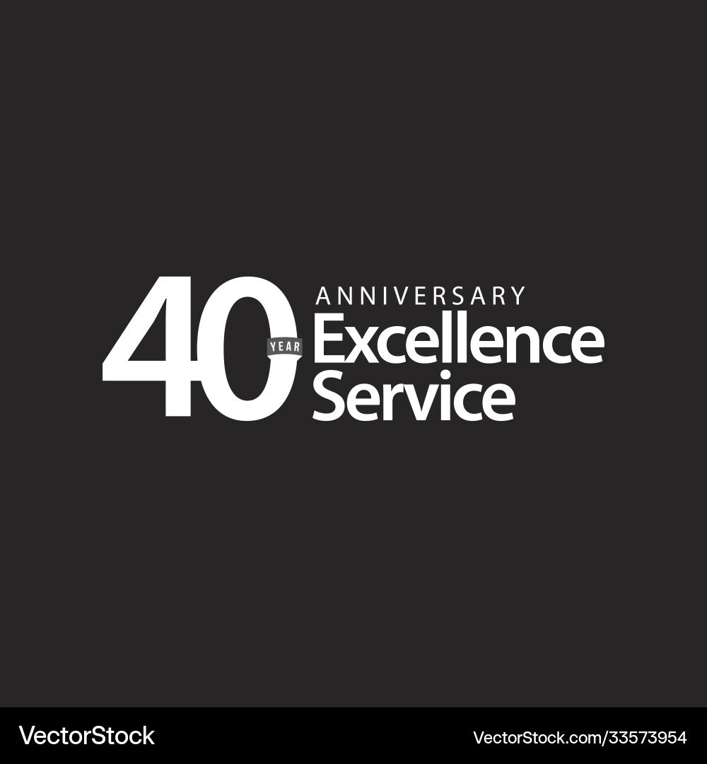40 year anniversary excellence service template Vector Image