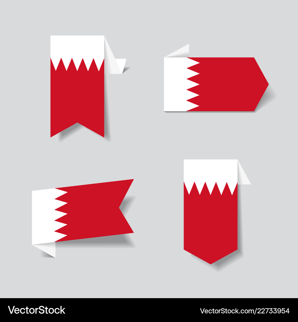 Bahrain Flag Stickers & Labels Royalty Free Vector Image