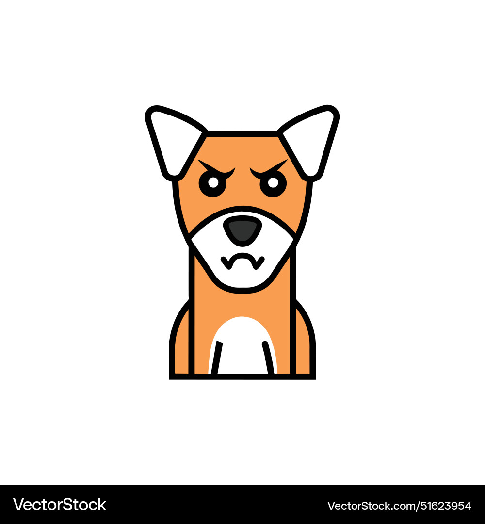 Brazilian terrier dog angry icon Royalty Free Vector Image