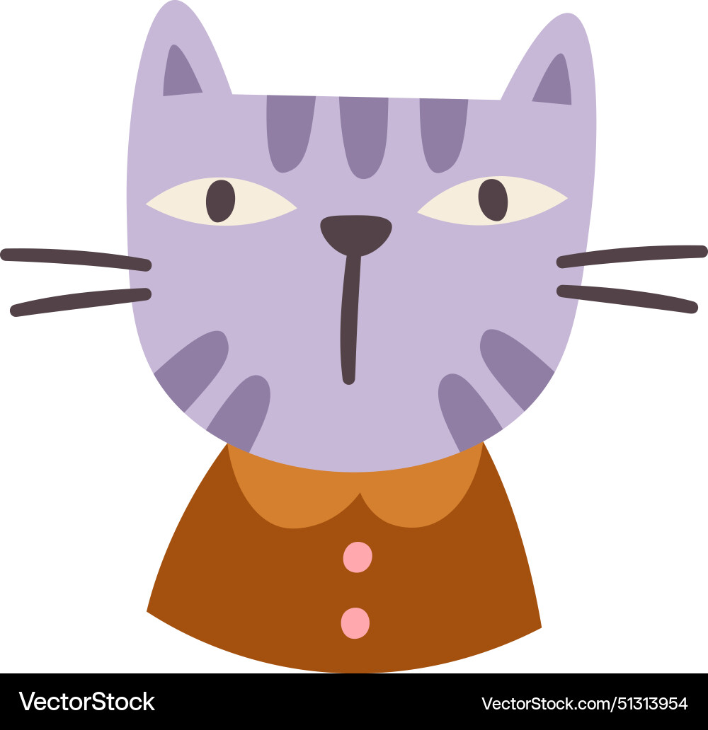 Cat hand drawn portrait Royalty Free Vector Image