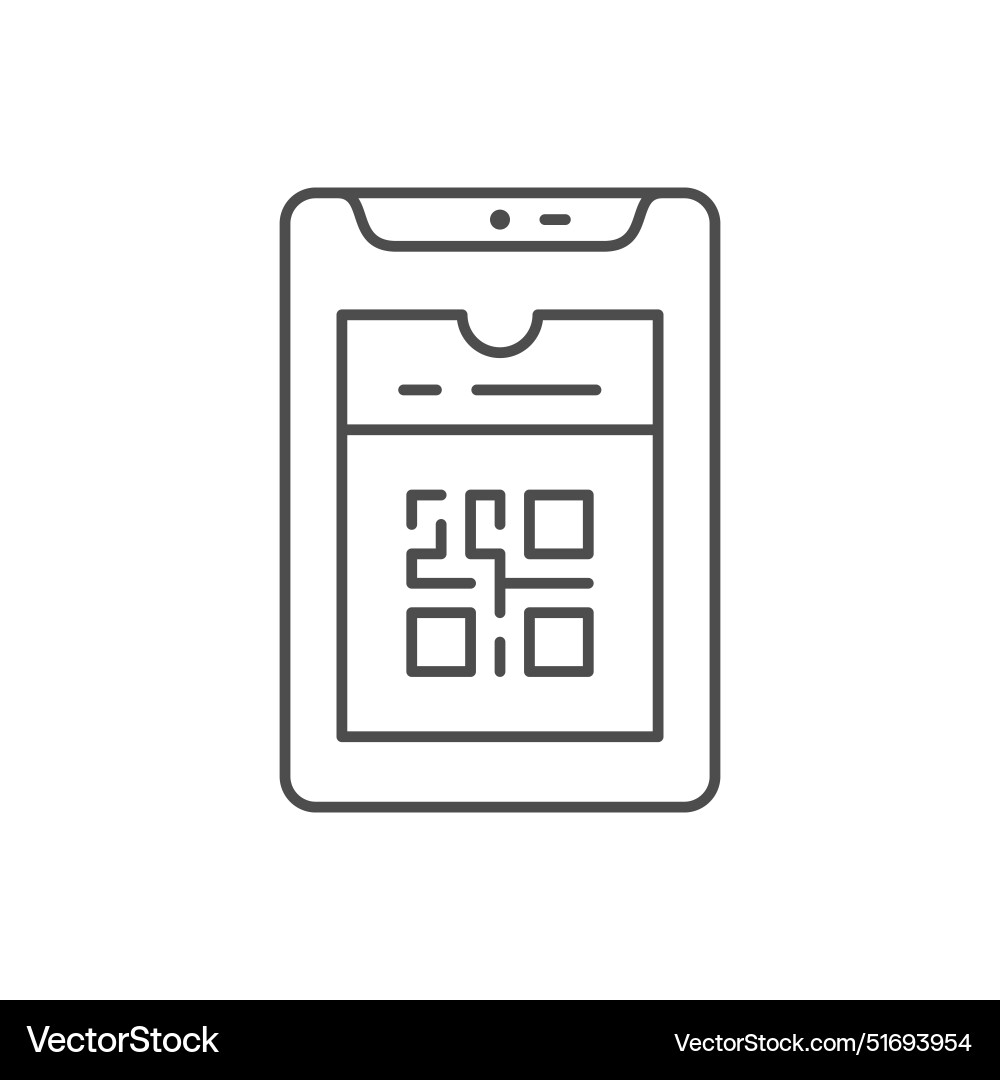 Digital ticket line outline icon Royalty Free Vector Image