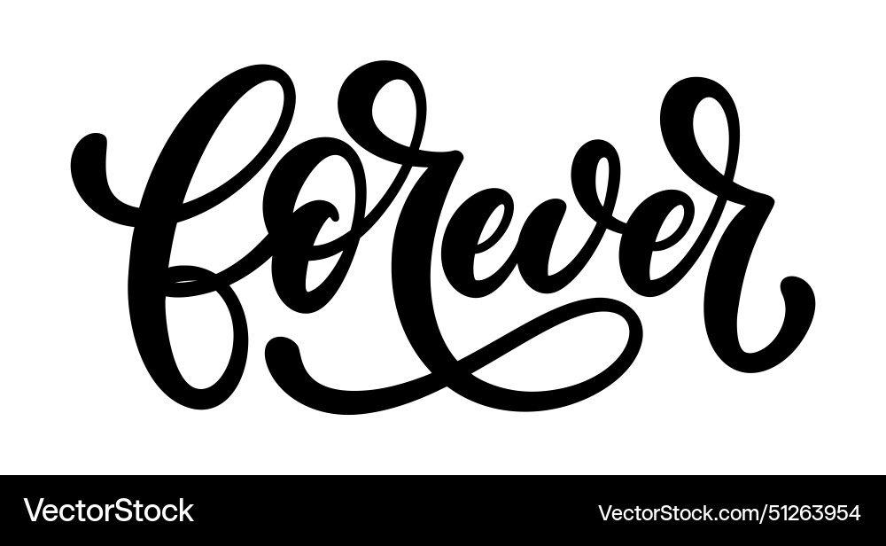 Forever text on white background Royalty Free Vector Image