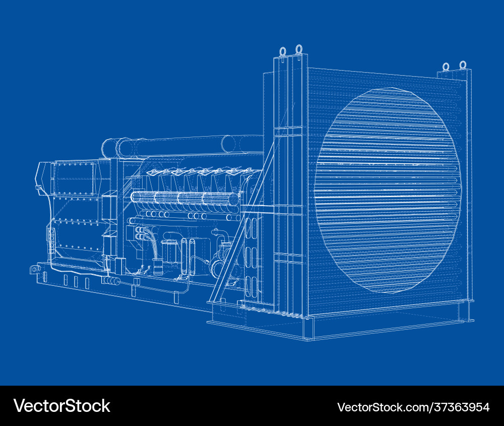 Large industrial diesel generator Royalty Free Vector Image