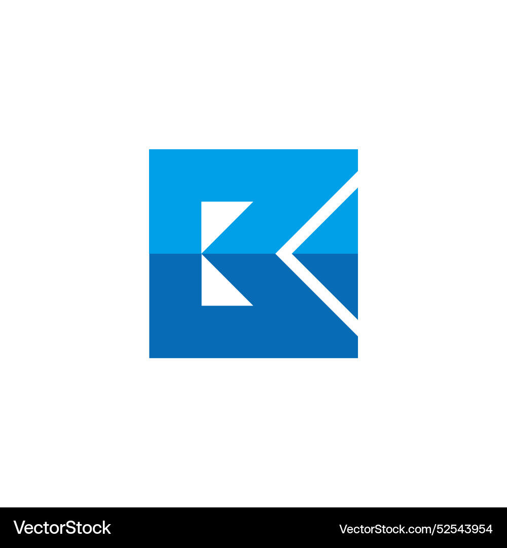 Letter kb squares shadow simple geometric logo Vector Image