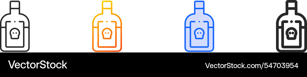 Poison iconthin linear gradient blue stroke Vector Image