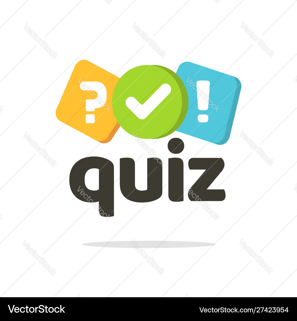 Quiz logo icon symbol flat cartoon bubble Vector Image