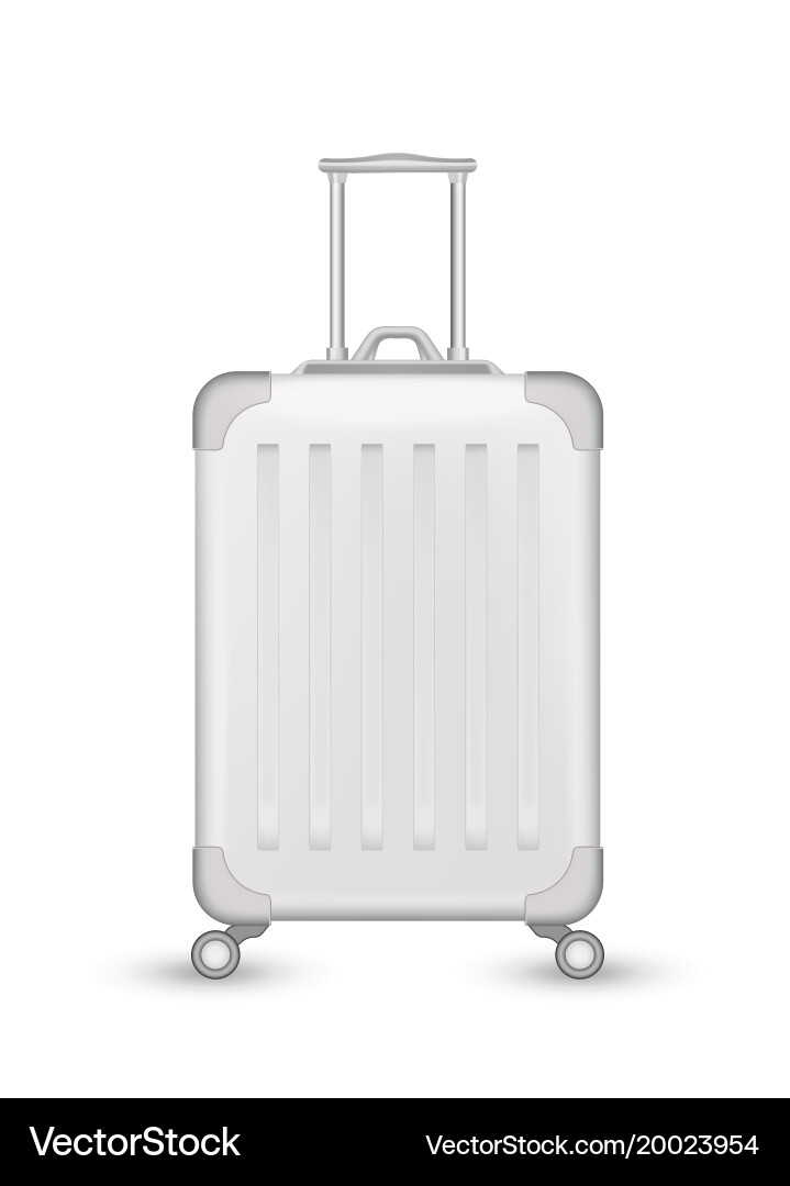 Realistic travel suitcase bag mockup Royalty Free Vector