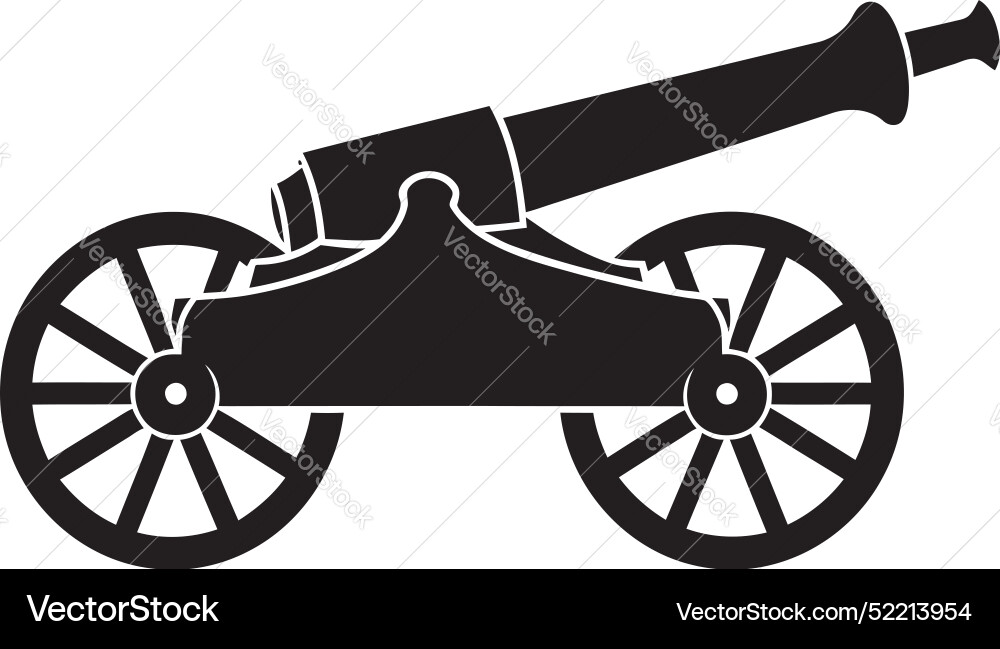Tactical arsenal black cannon firearm icon design Vector Image