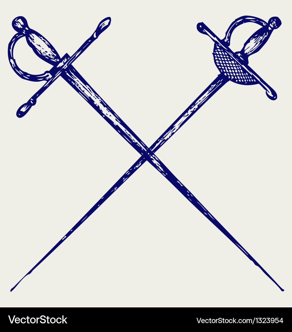 Two saber Royalty Free Vector Image - VectorStock