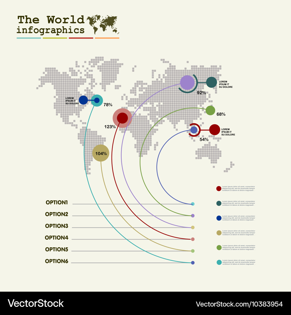 World map infographic template with diagrams Vector Image