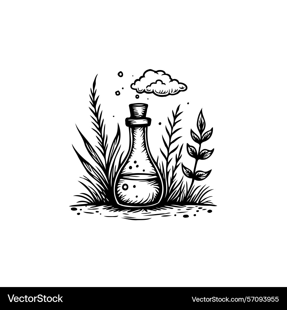 A whimsical depiction of a science lab flask Vector Image