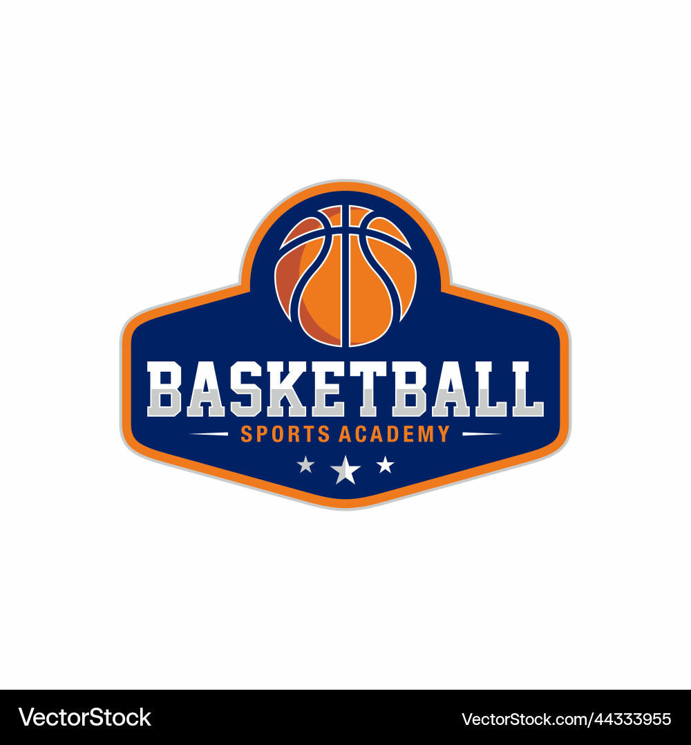 Basketball club logo emblem desi Royalty Free Vector Image