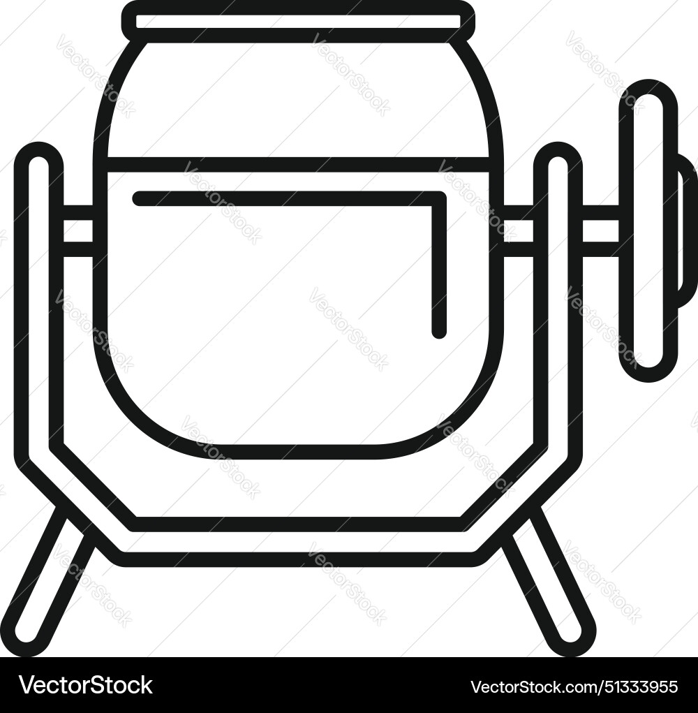 Cement mixer line art Royalty Free Vector Image