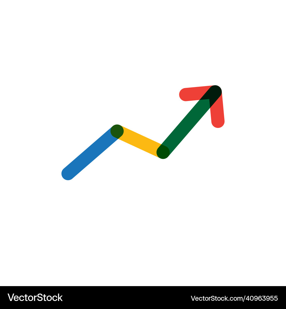 Financial chart with moving up arrow graph Vector Image