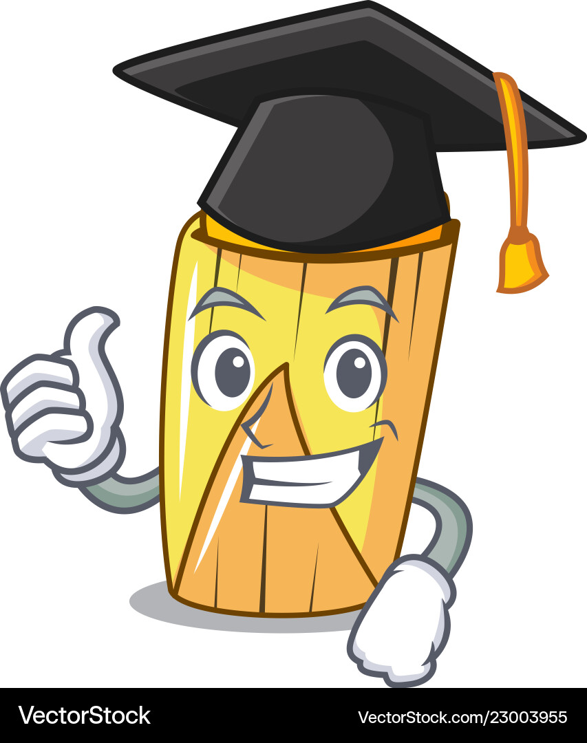 Graduation Corn Tamale Character Royalty Free Vector Image
