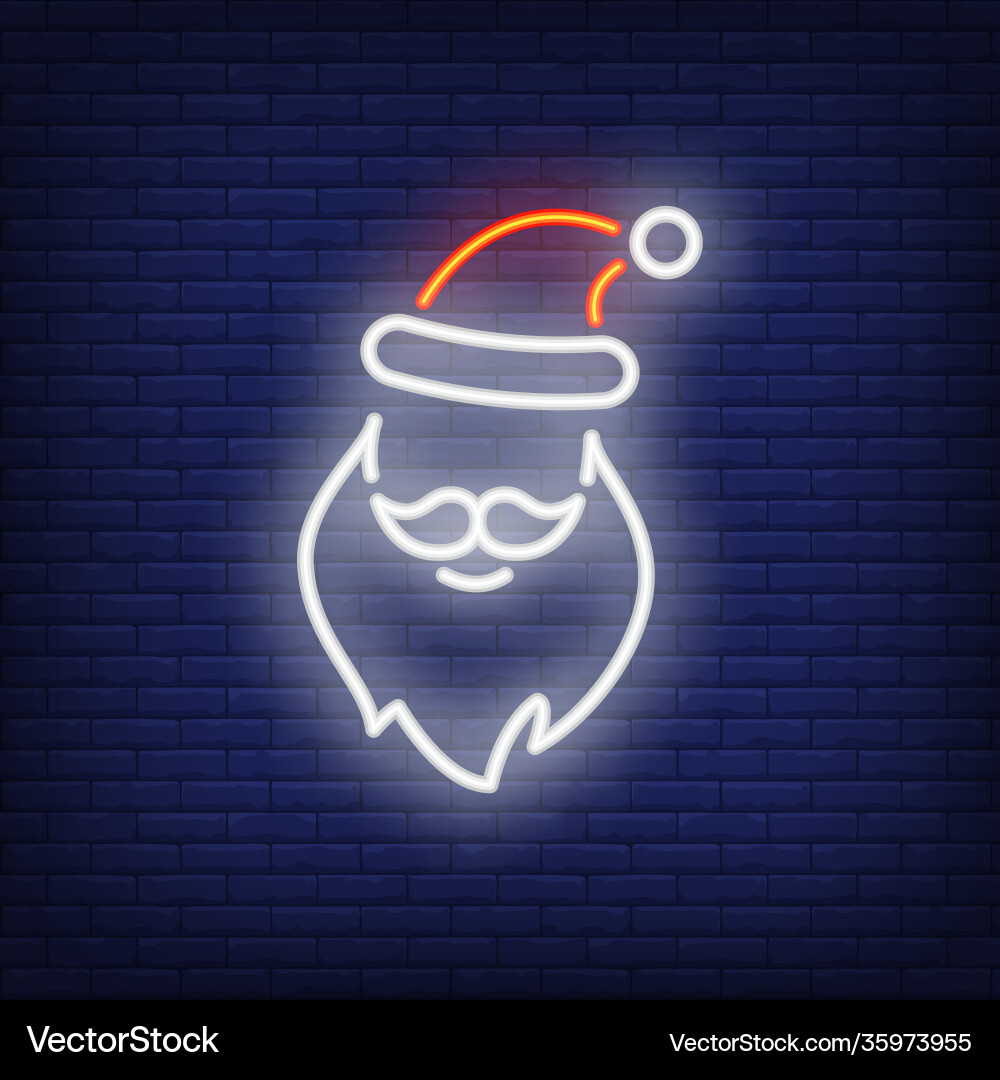 Neon santa claus shape Royalty Free Vector Image