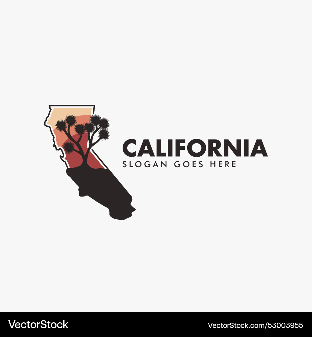 Simple of california state map logo design Vector Image