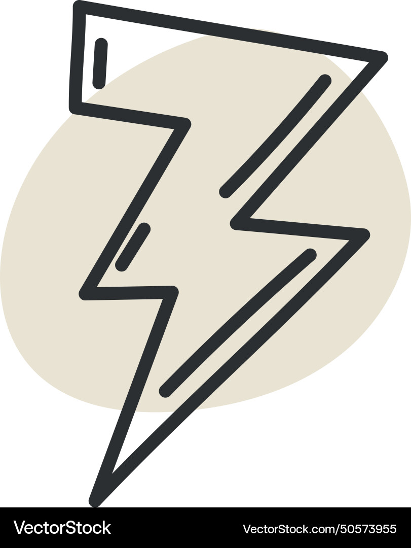 Thunderbolt sketch icon hand draw Royalty Free Vector Image