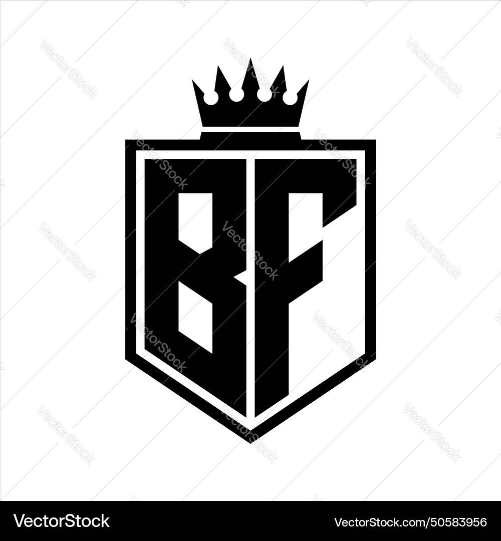 Bf logo monogram bold shield geometric shape Vector Image