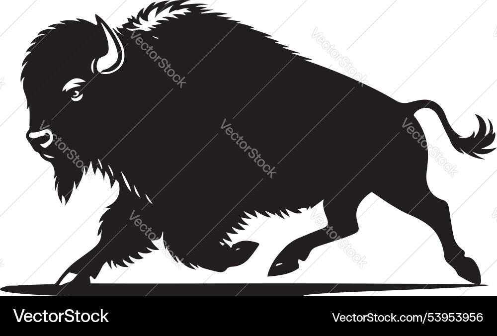 Bison silhouette Royalty Free Vector Image - VectorStock