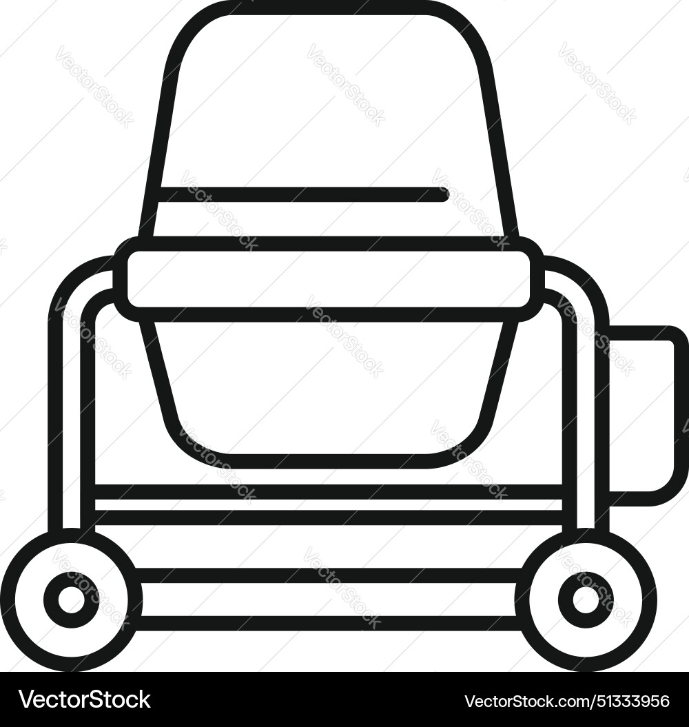 Black and white line art of a lawnmower Royalty Free Vector