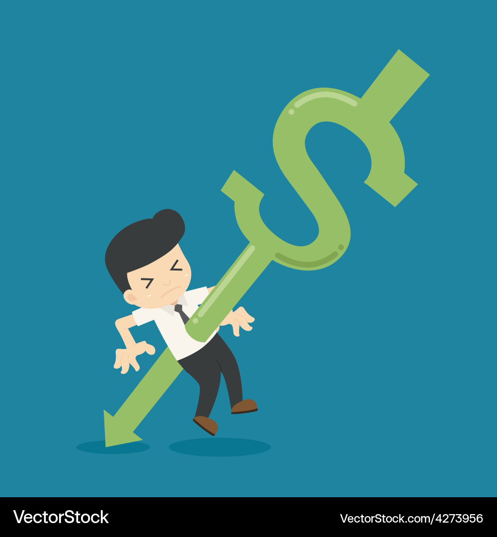 Businessman attacked by money Royalty Free Vector Image