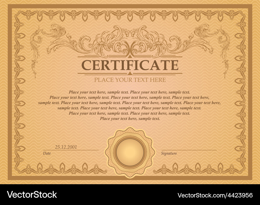 Certificate or coupon template Royalty Free Vector Image
