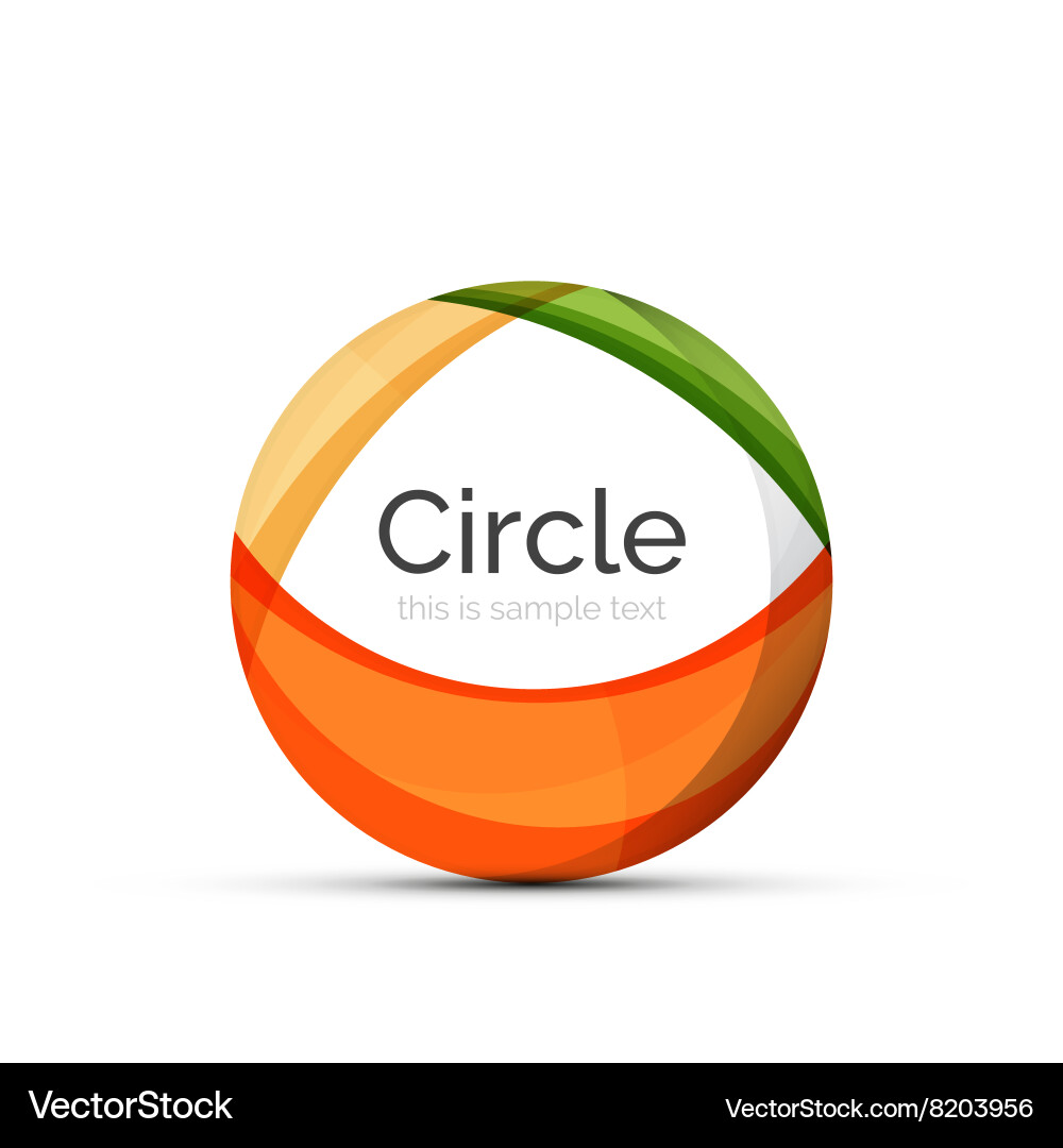 Circle logo transparent overlapping swirl shapes Vector Image