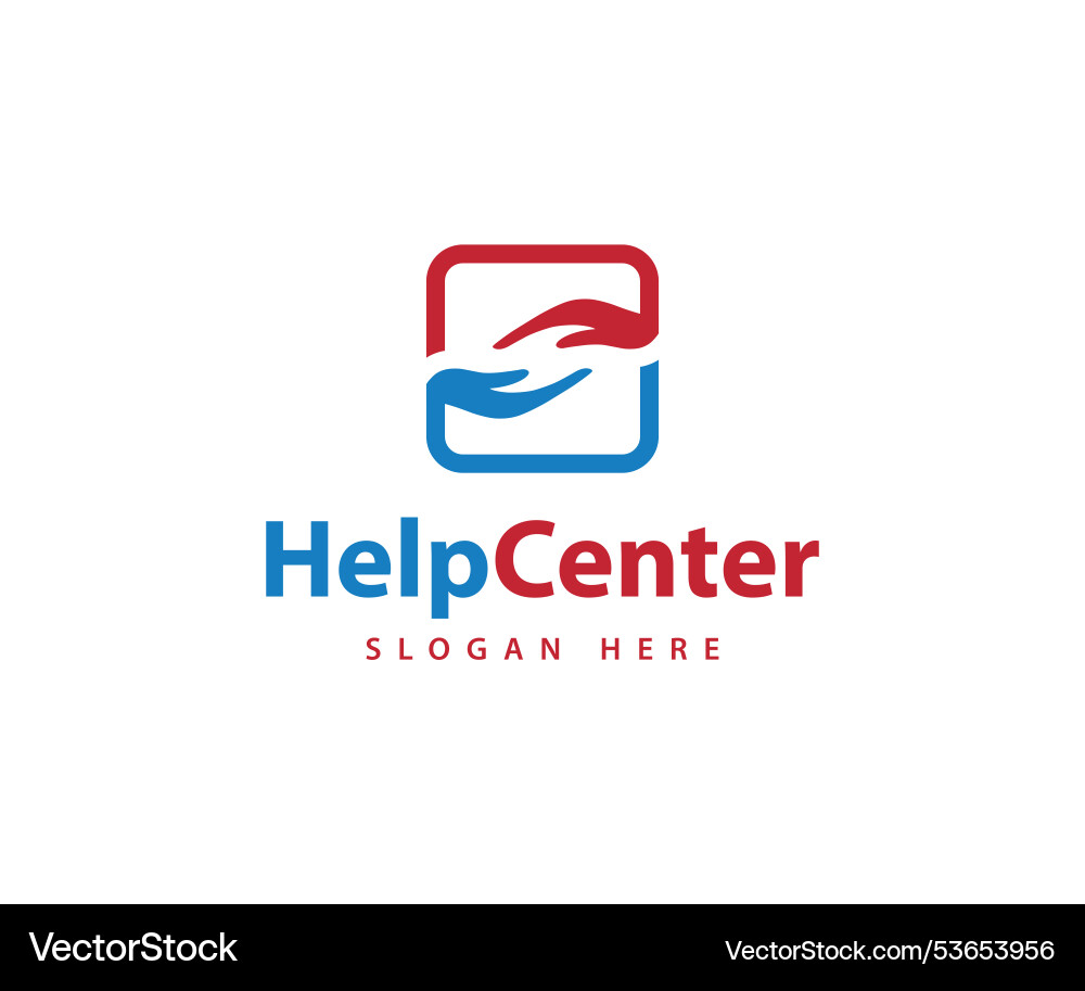 Help hand logo design template or center Vector Image