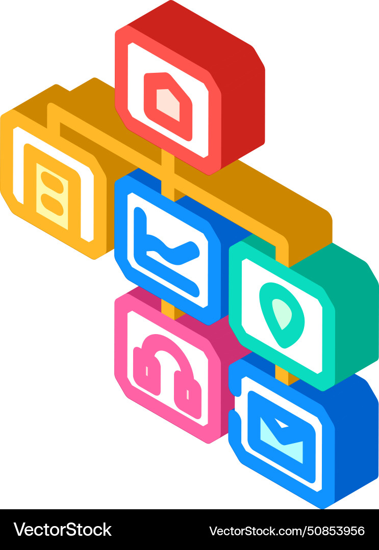 Information architecture ux ui design isometric Vector Image Information architecture ux ui design isometric Vector Image