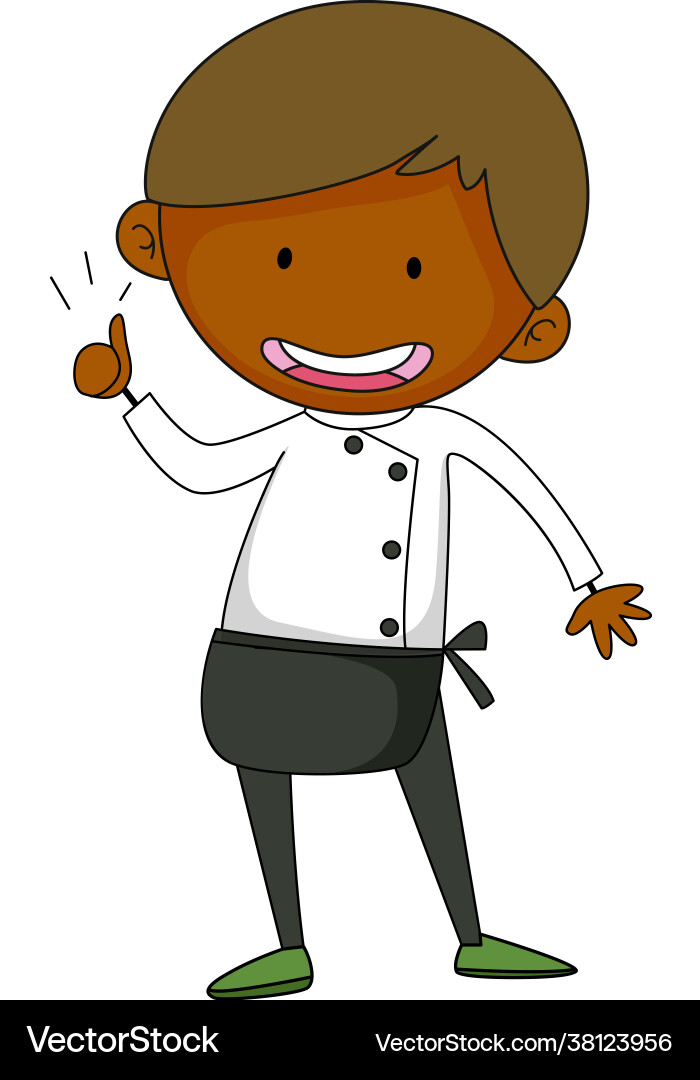 Little chef cartoon character isolated Royalty Free Vector