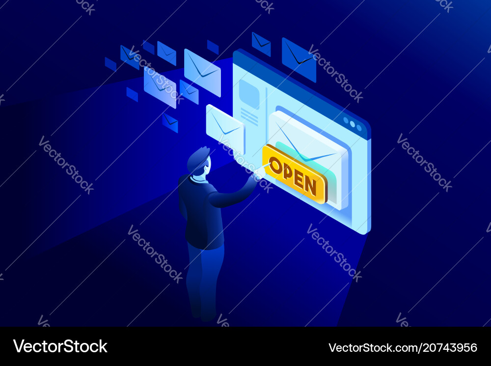 Receiving a newsletter email Royalty Free Vector Image