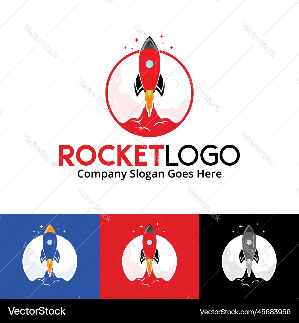 Rocket Launch Logo - Modern Space Concept Vector Image
