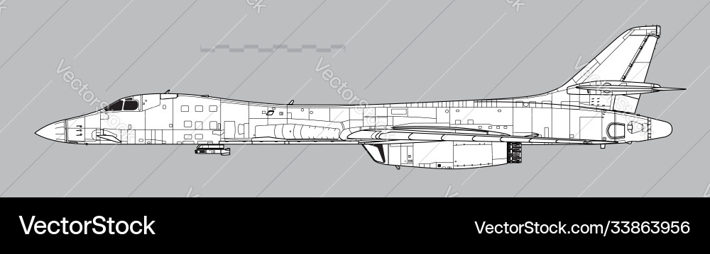 Rockwell b-1b lancer Royalty Free Vector Image