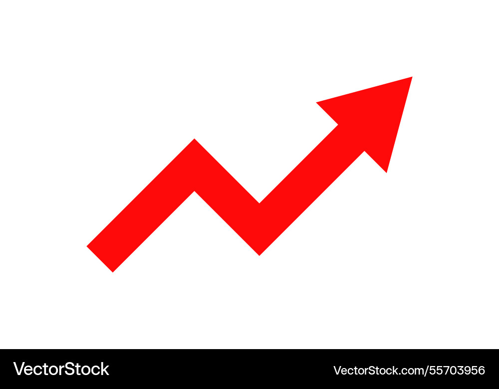 Roter Pfeil nach oben zeigt Wachstum Lizenzfreier Vektor