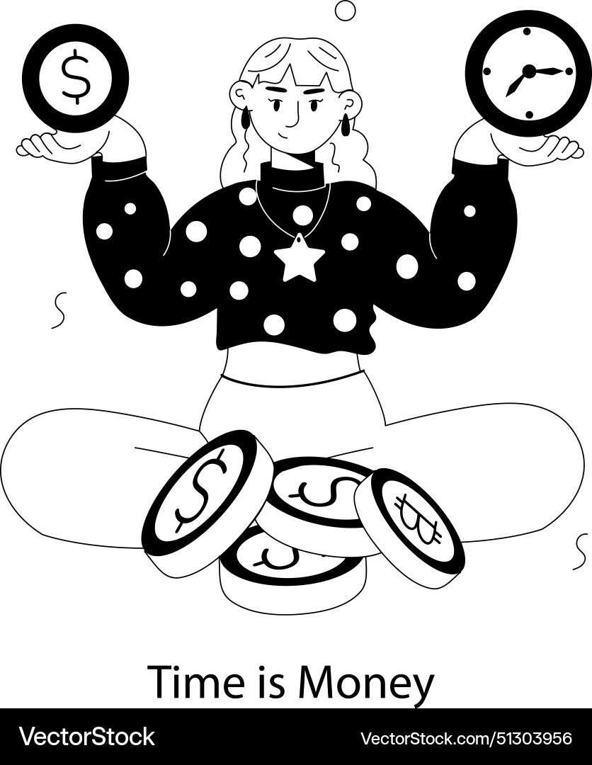 Time is money Royalty Free Vector Image - VectorStock