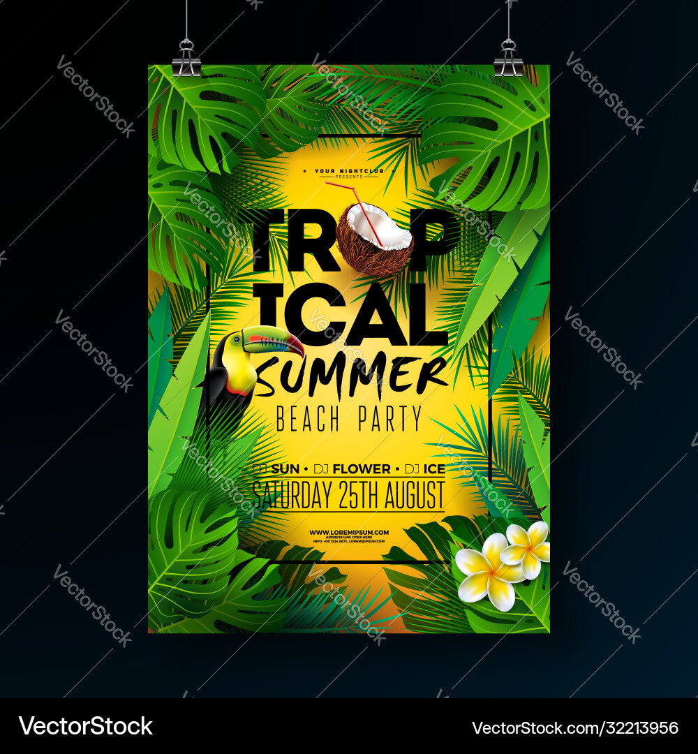 Tropical Summer Beach Party Royalty Free Vector Image