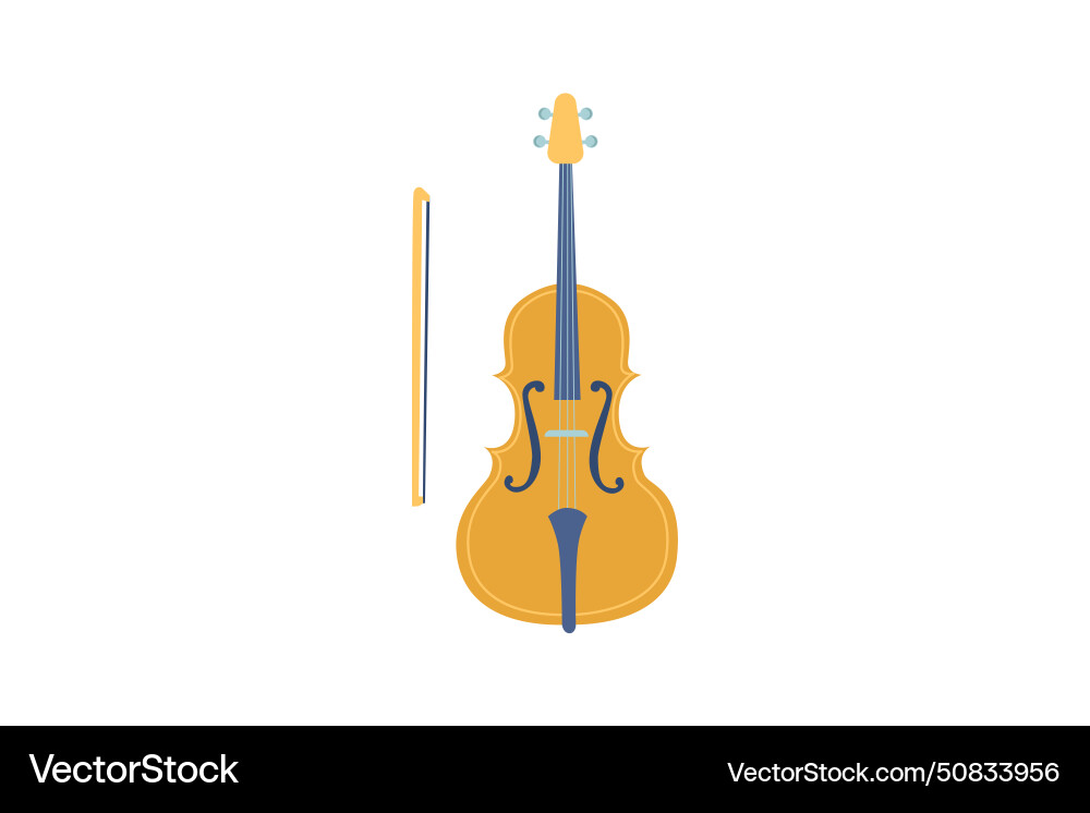 Violin Musical Instrument Flat Sticker Design Vector Image