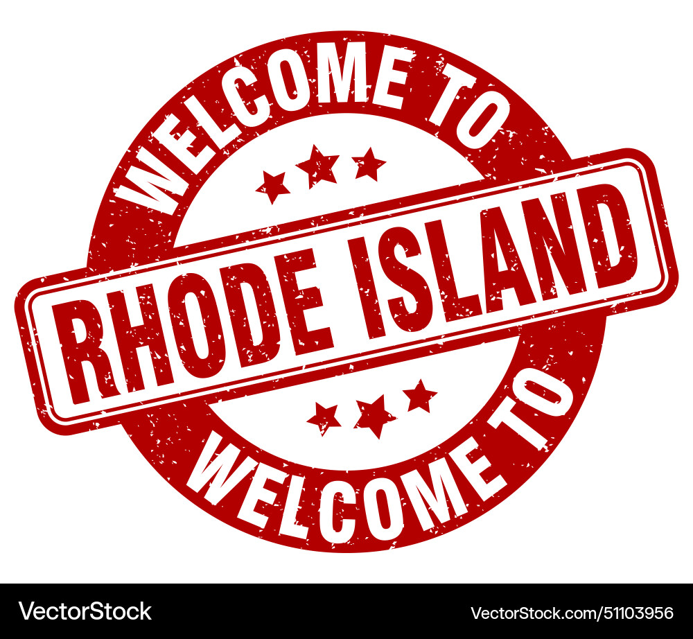 Welcome to rhode island stamp round Royalty Free Vector