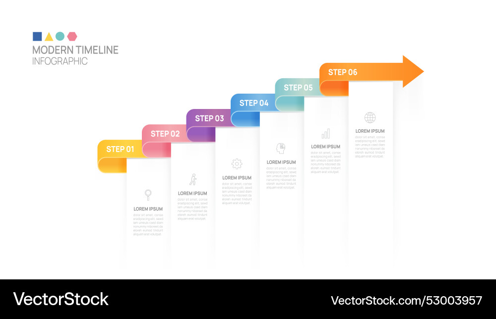 Ladder infographic 6 steps to success growth Vector Image