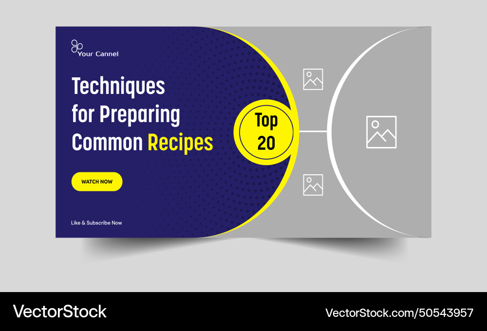 Recipe ideas with an editable eps 10 banner Vector Image